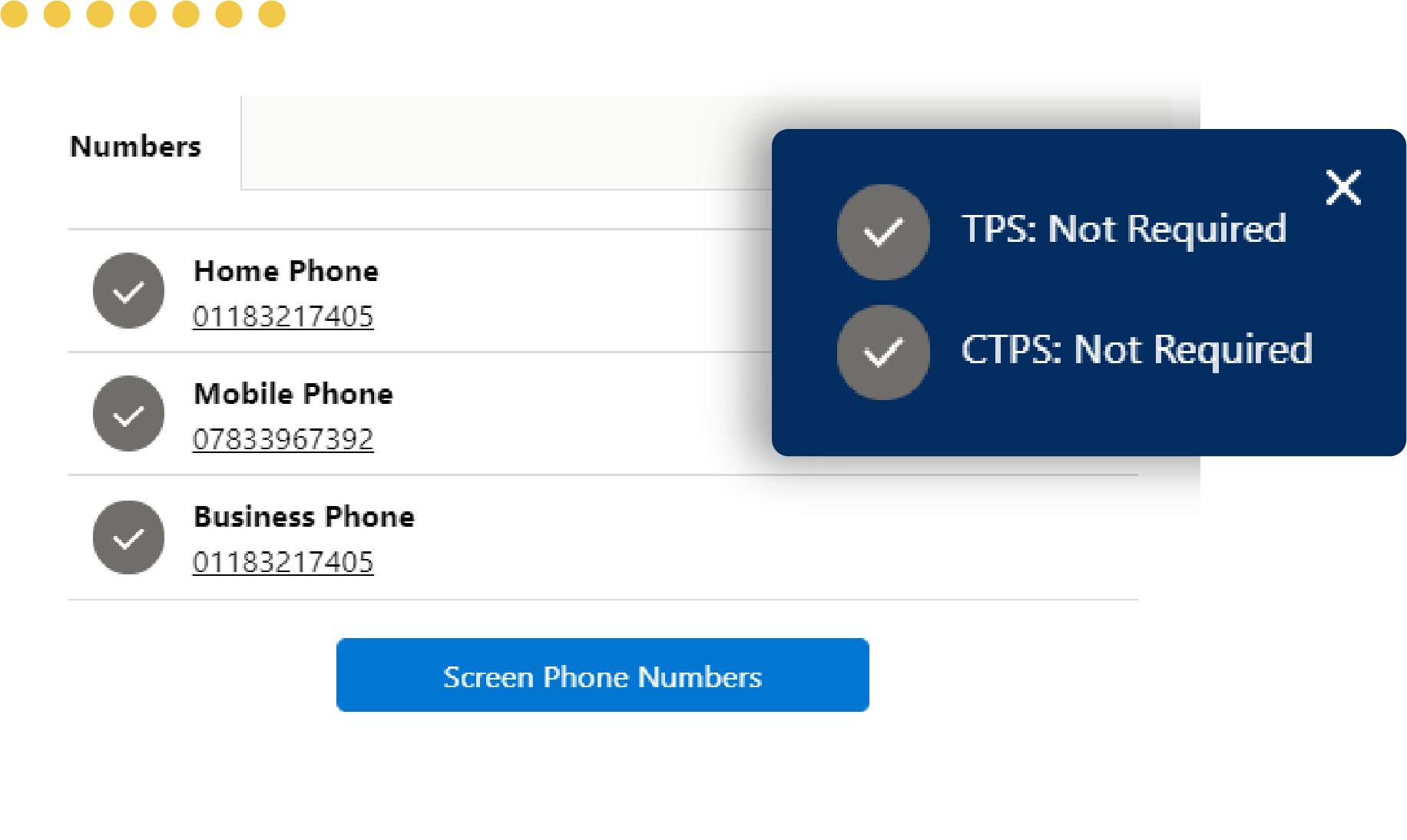 Salesforce TPS & CTPS Screening | PhoneTools by ProvenWorks