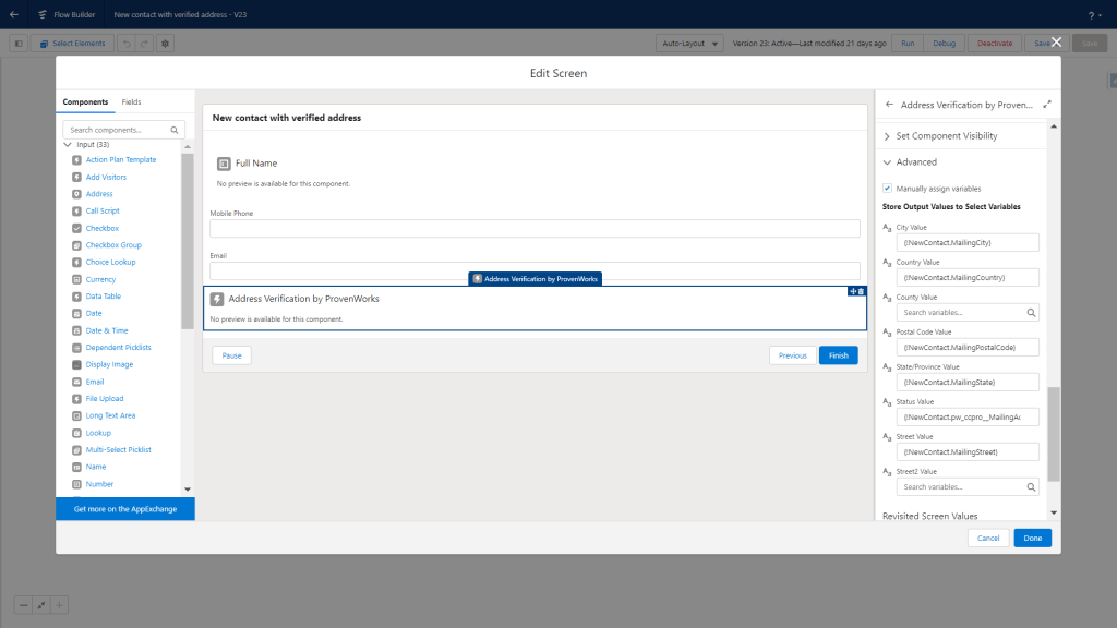 Create a Contact with a Clean Address in a Salesforce Screen Flow ...