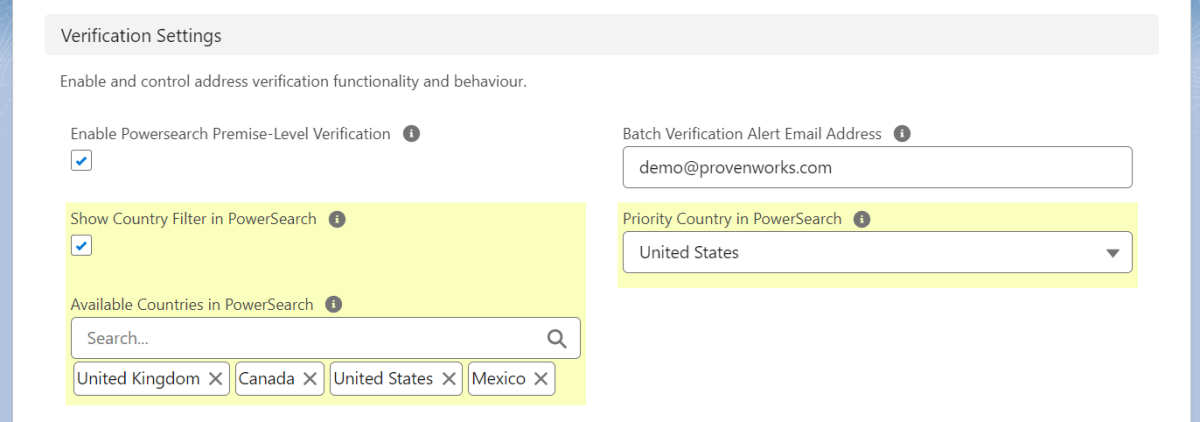 AddressTools Premium: Configure verification settings - ProvenWorks