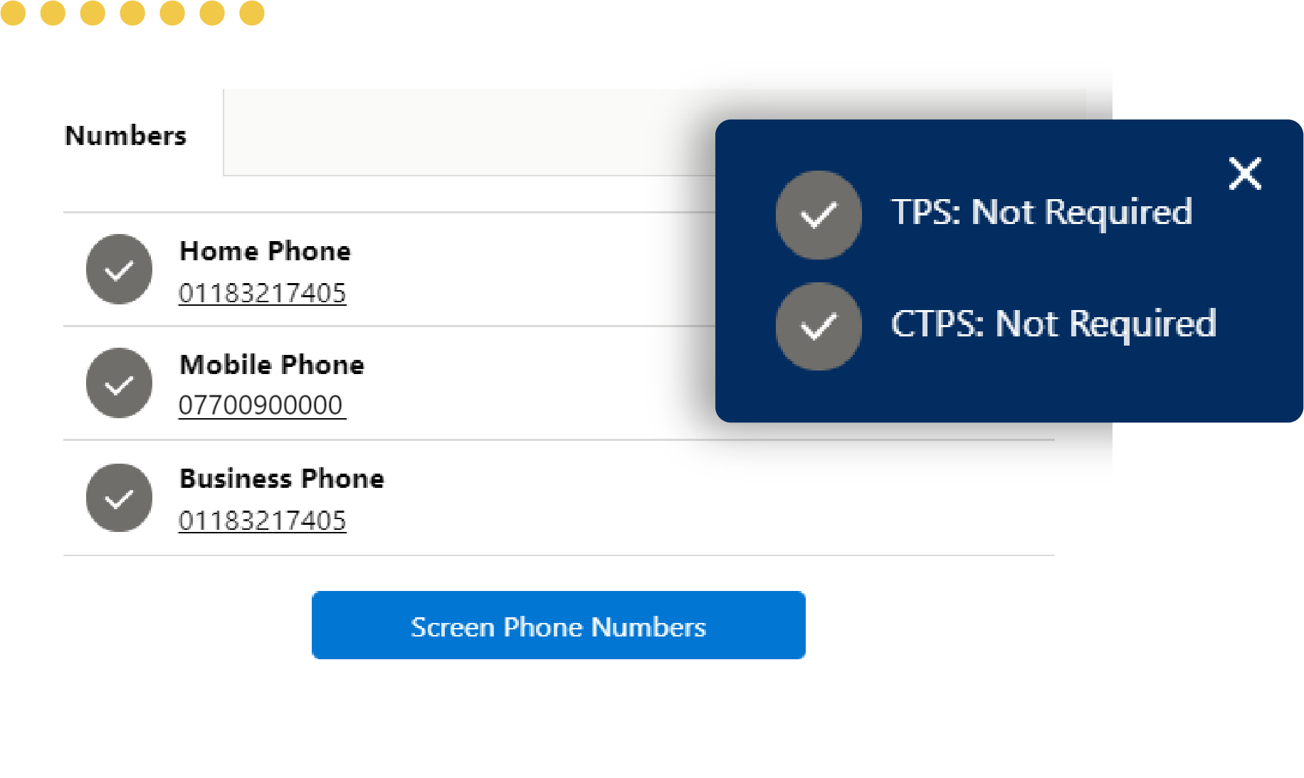 Salesforce TPS & CTPS Screening | PhoneTools by ProvenWorks